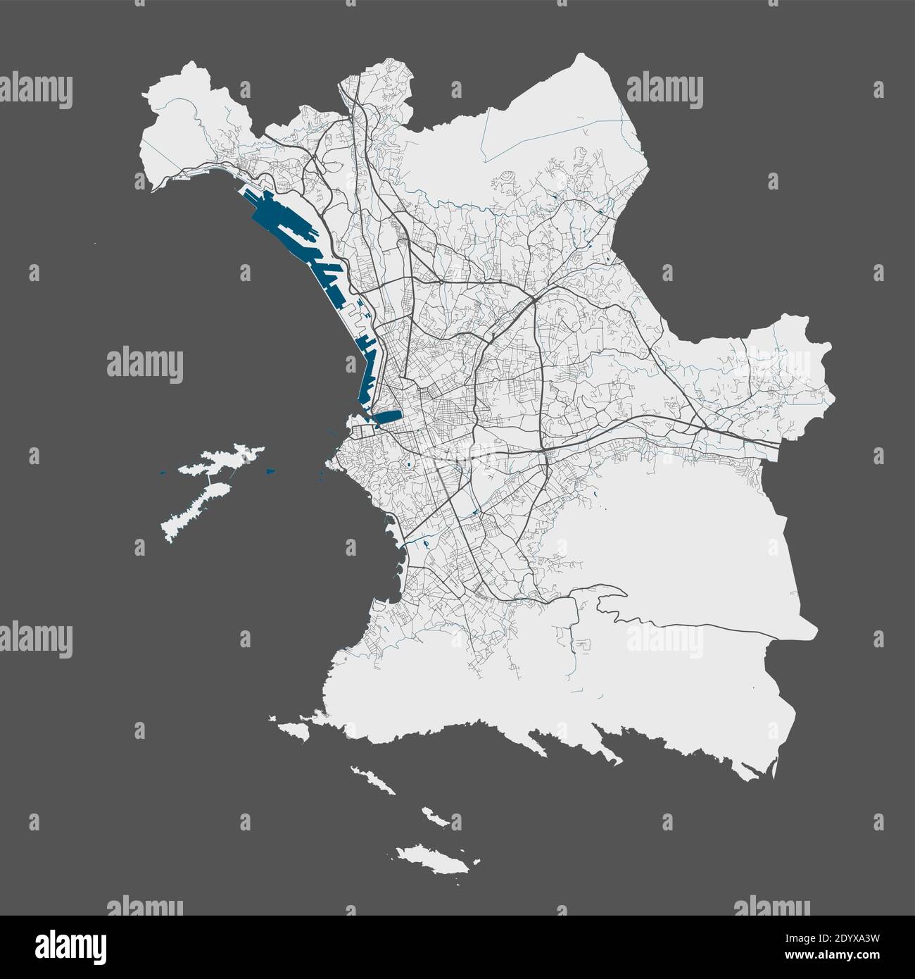 Marseille map. Detailed vector map of Marseille city administrative ...