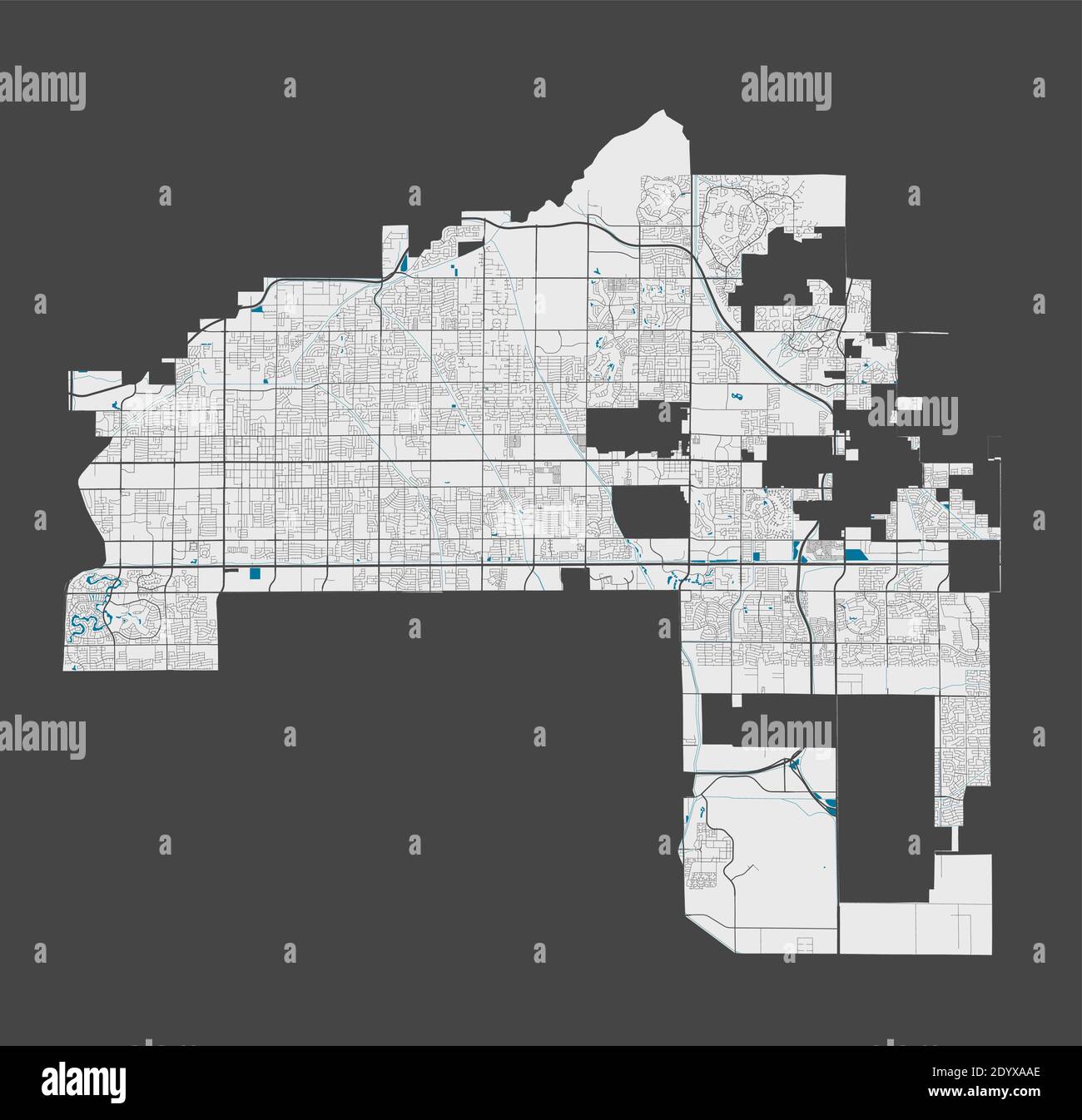 Mesa map. Detailed map of Mesa city administrative area. Cityscape ...