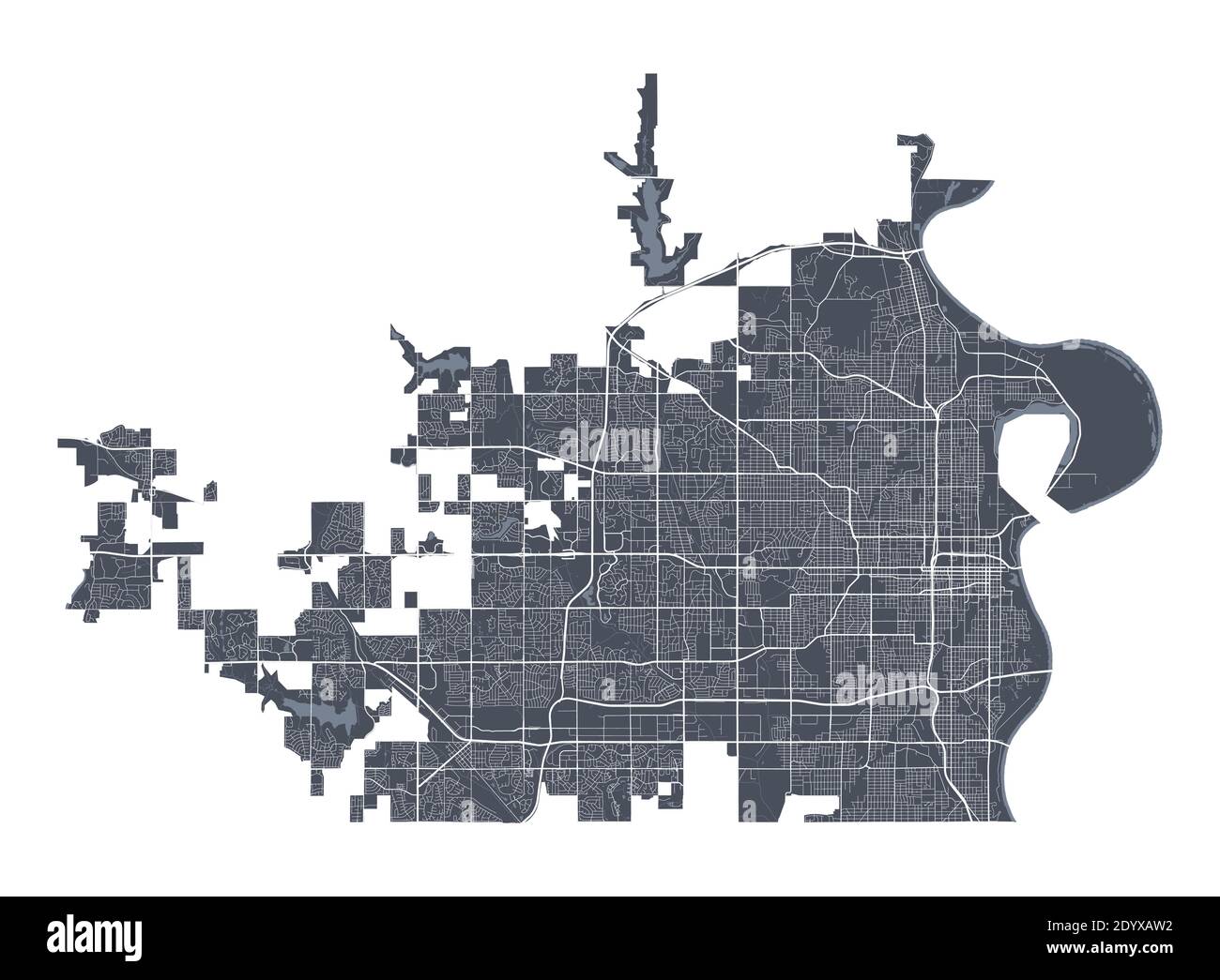 Omaha map. Detailed vector map of Omaha city administrative area ...