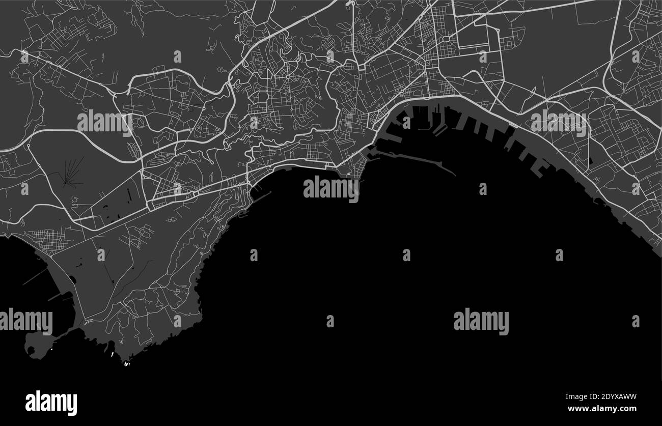 City Of Naples Map Naples Napoli Italy Map Vector Exact High Detailed