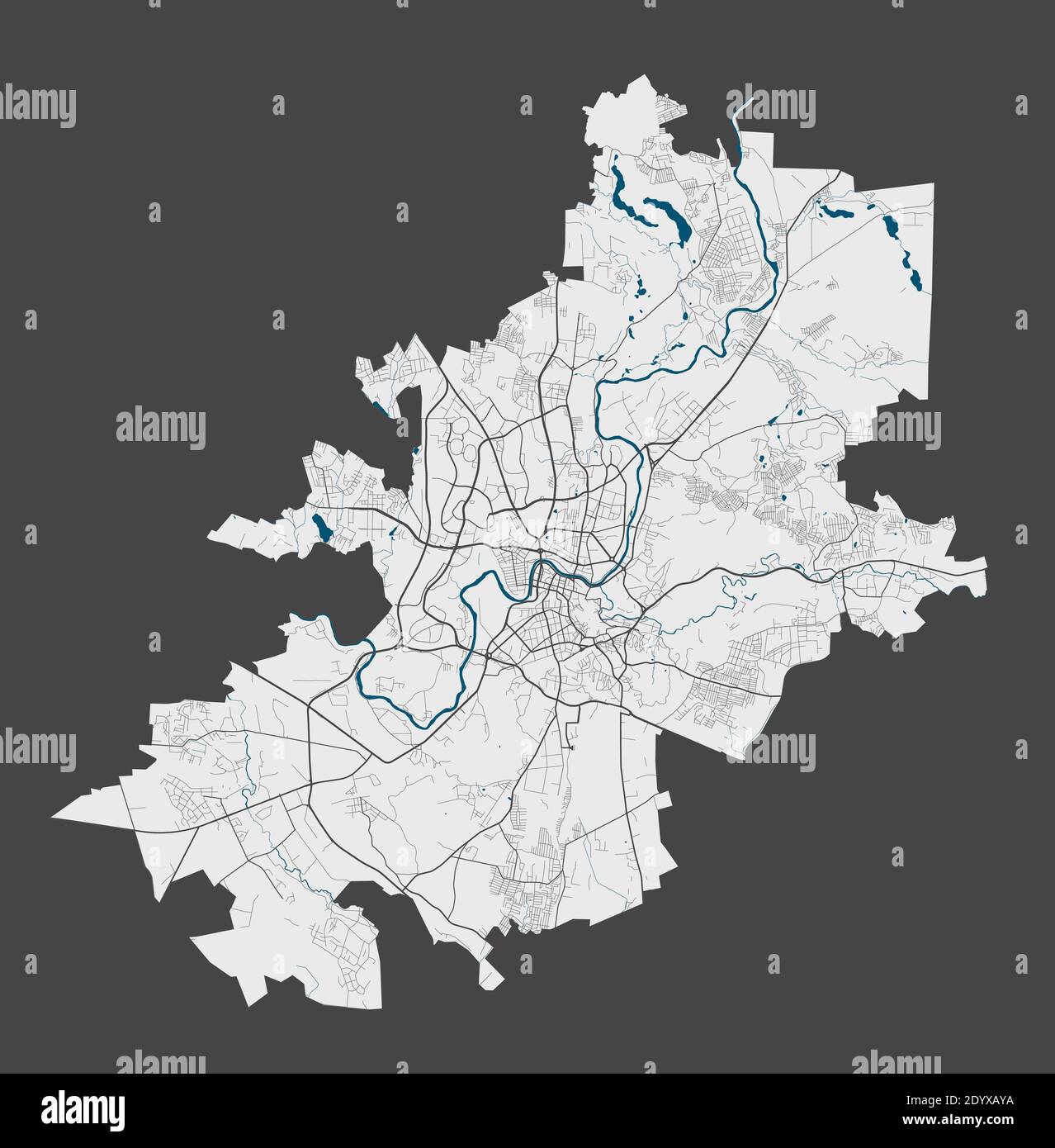 Vilnius map. Detailed vector map of Vilnius city administrative area ...
