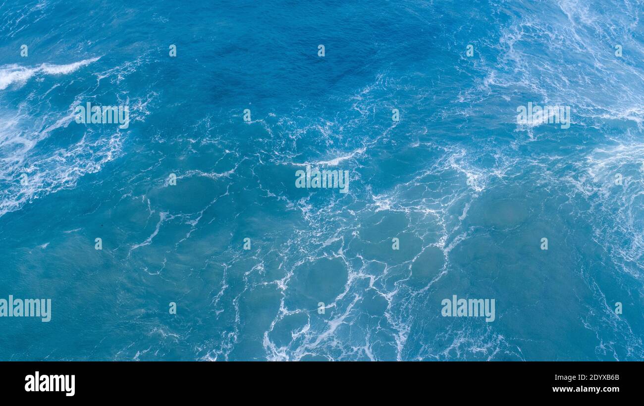 Top view of blue waves with natural water texture background Stock ...