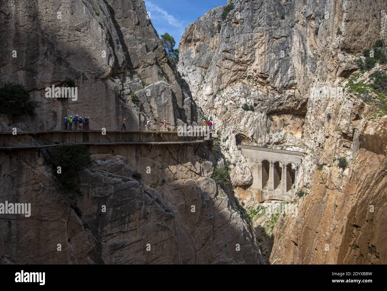 The El Caminito del Rey (The King's Little Path) walkway, pinned along ...