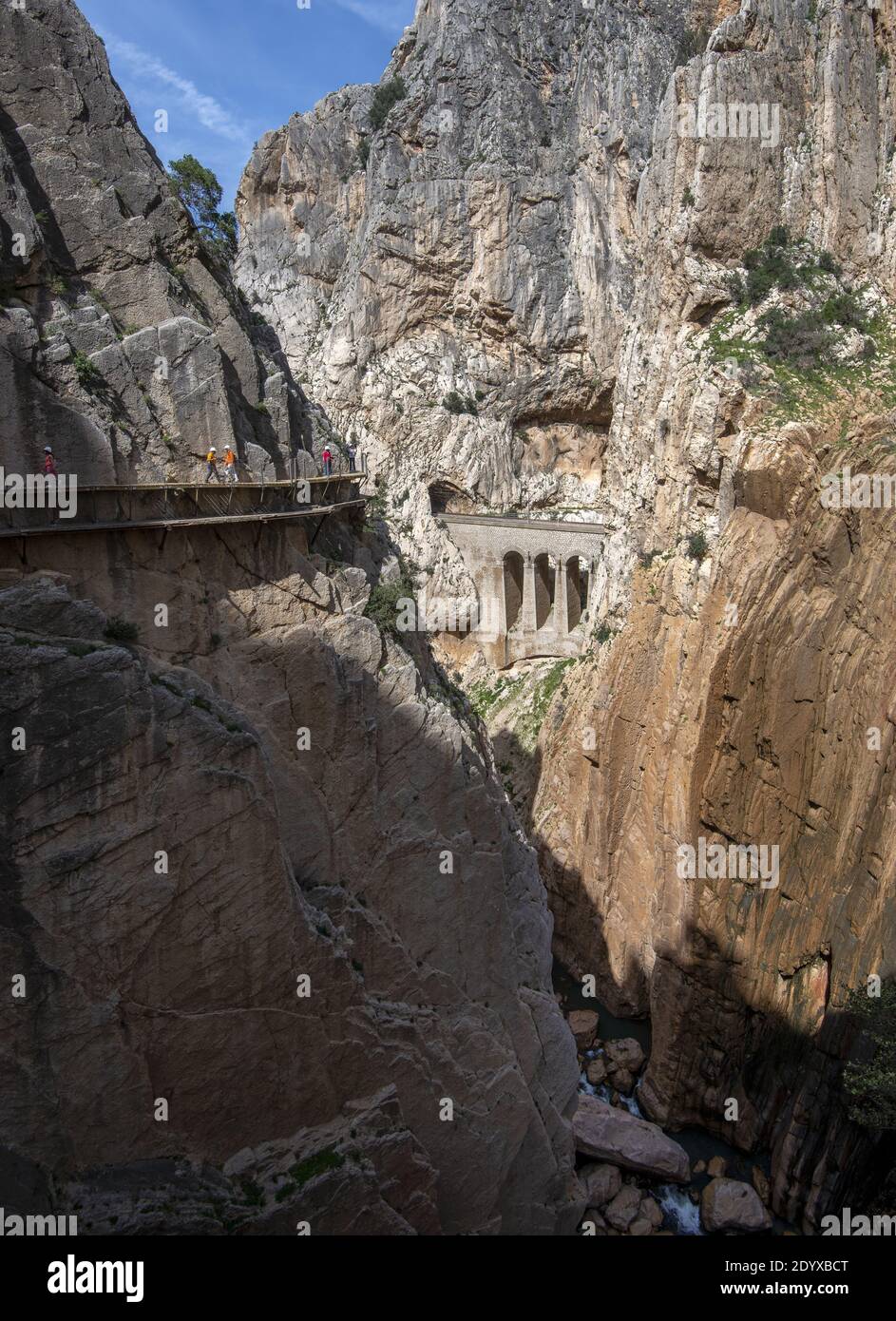 The El Caminito del Rey (The King's Little Path) walkway, pinned along ...