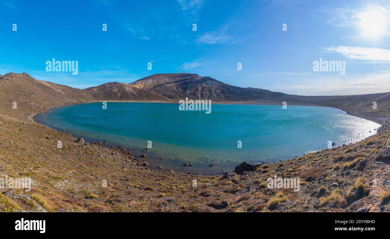 Blue lake at Tongariro national park in New Zealand Stock Photo - Alamy