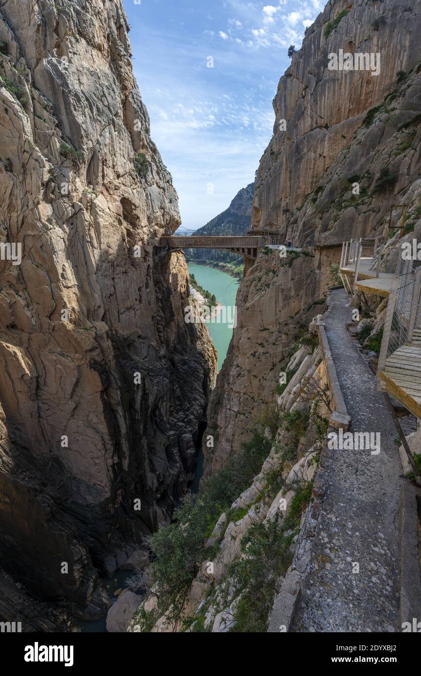The El Caminito del Rey (The King's Little Path) walkway, pinned along ...