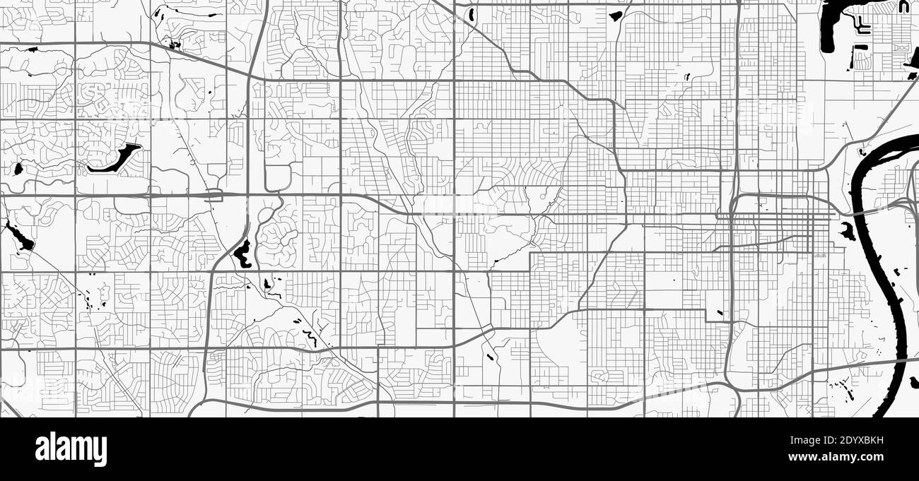 Urban city map of Omaha. Vector illustration, Omaha map grayscale art ...