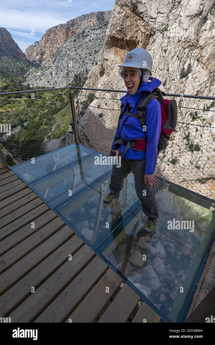 The El Caminito del Rey (The King's Little Path) walkway, pinned along ...