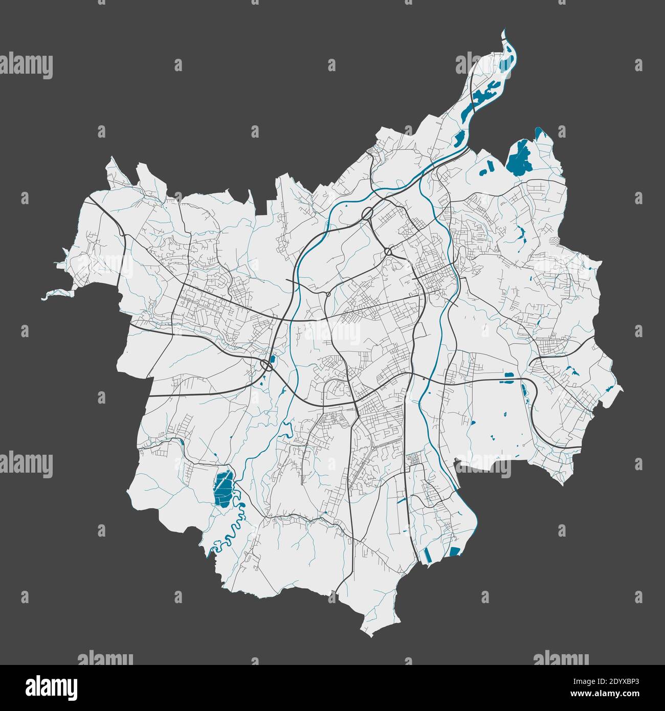 Ostrava map. Detailed map of Ostrava city administrative area ...