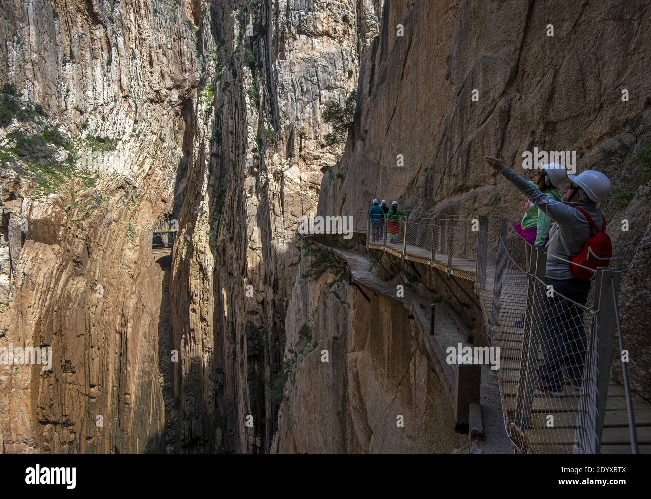 The El Caminito del Rey (The King's Little Path) walkway, pinned along ...