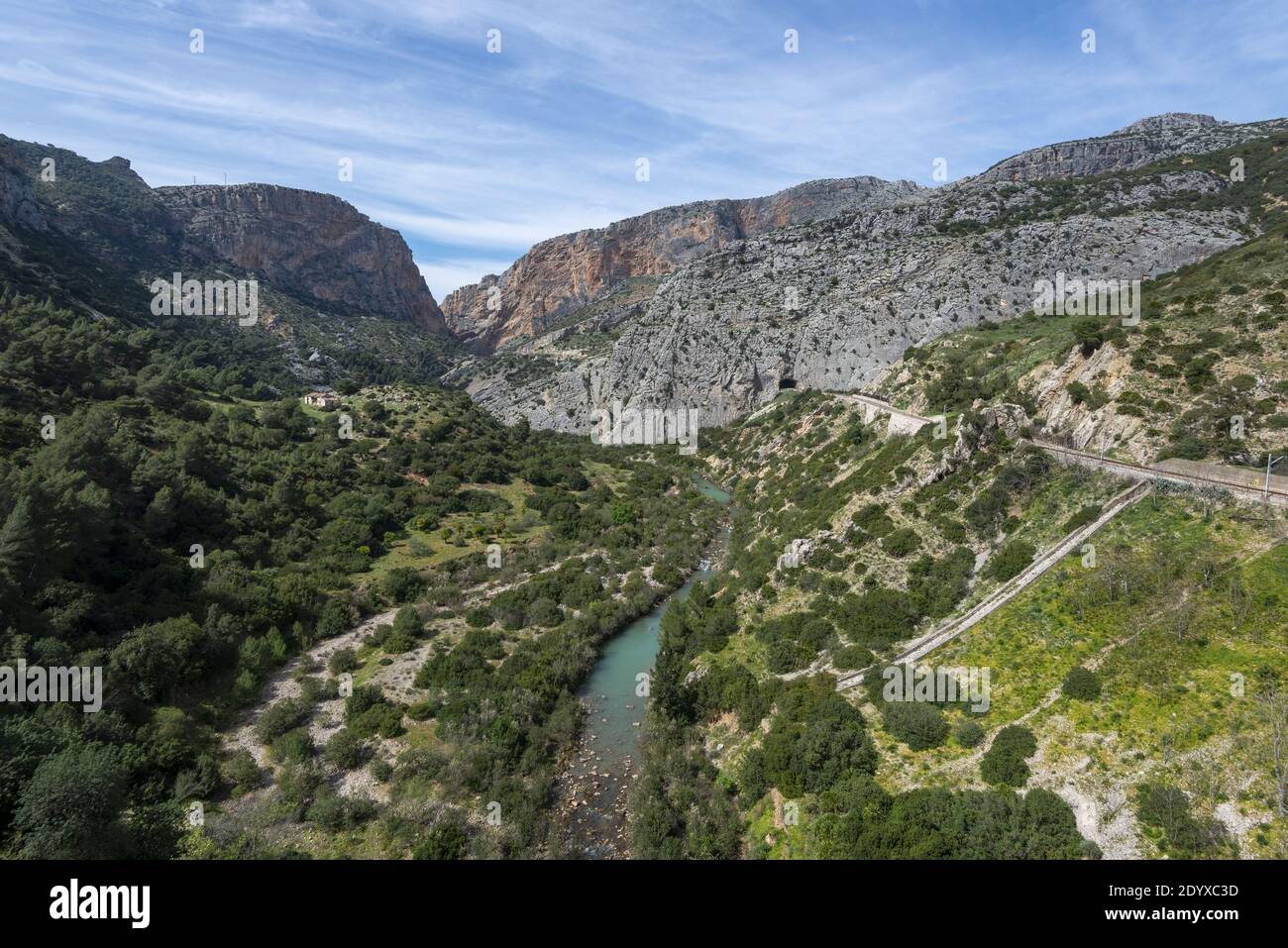 The El Caminito del Rey (The King's Little Path) walkway, pinned along ...
