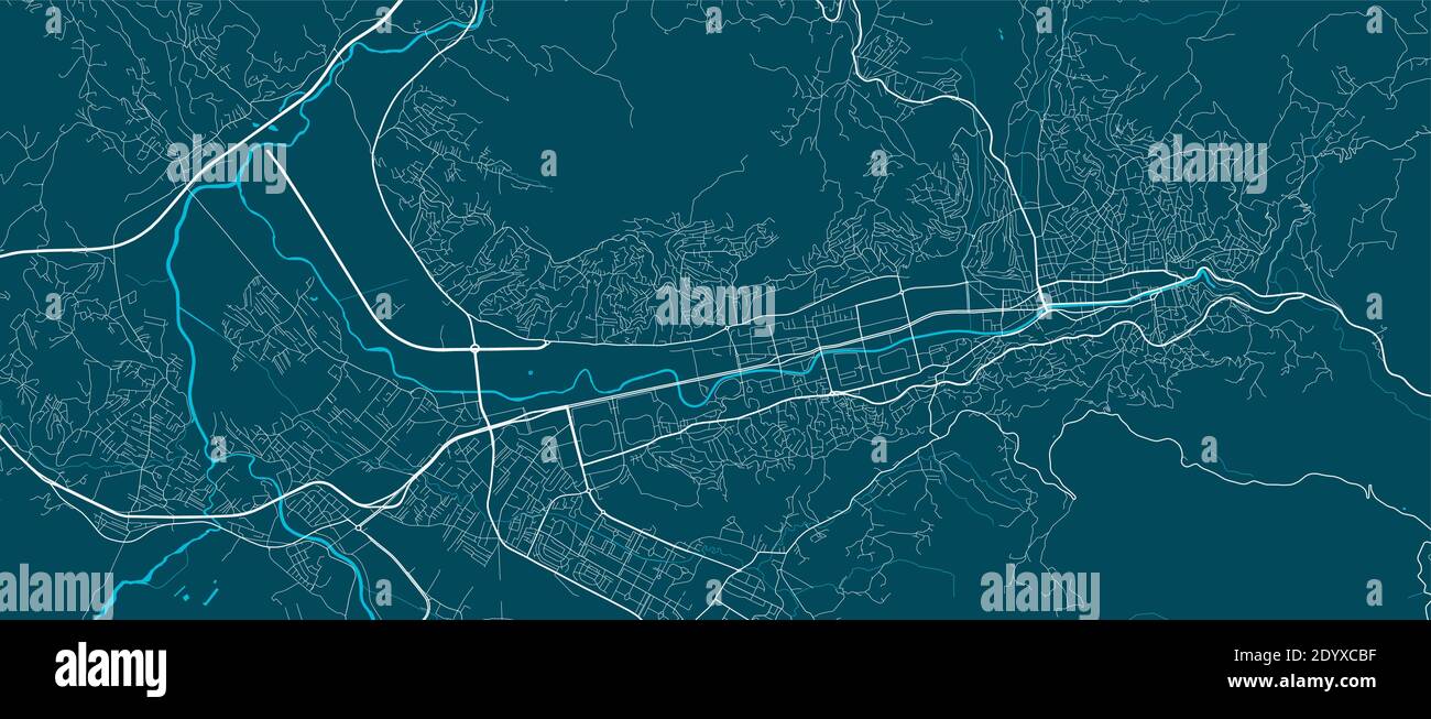 Detailed map of Sarajevo city administrative area. Royalty free vector ...