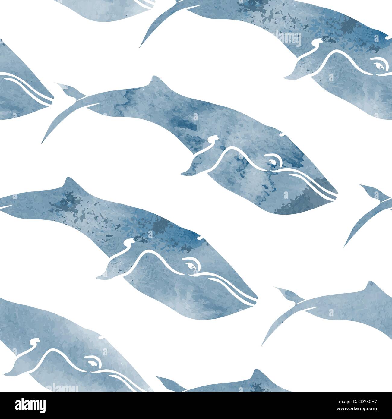 Watercolor whales seamless pattern Stock Vector Image & Art - Alamy
