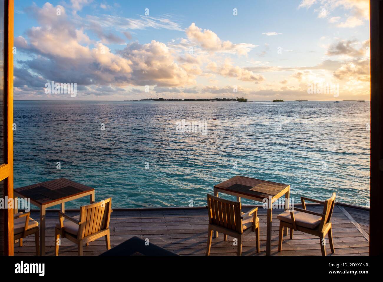 Maldives background sunset over hi-res stock photography and images - Alamy