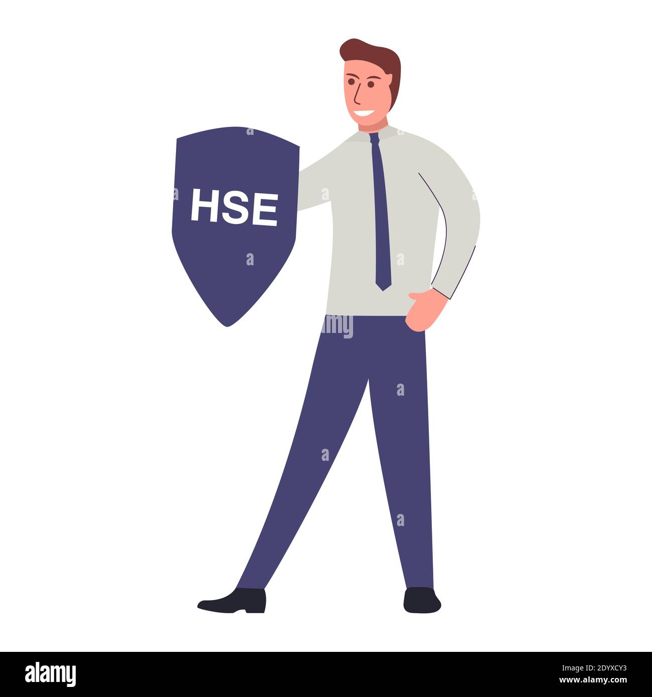 Protecting workers rights.HSE - health safety environmen.Male office ...