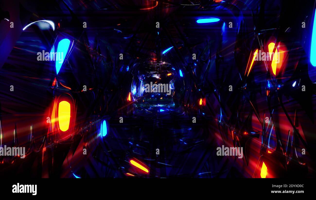 Dark fantasy dreaming or vision light effect 3d illustration background ...