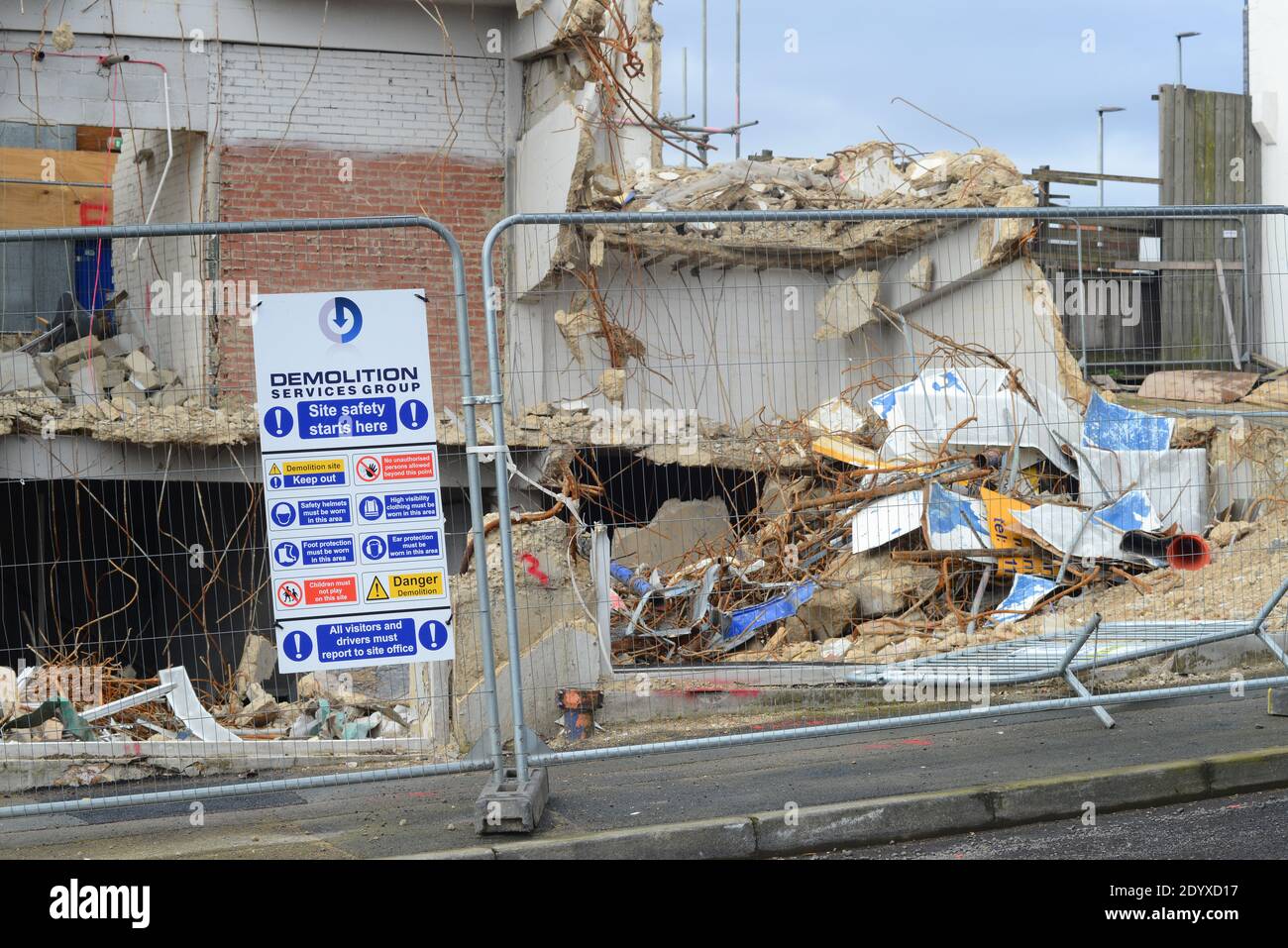 demolition site in the city of leeds united kingdom Stock Photo - Alamy