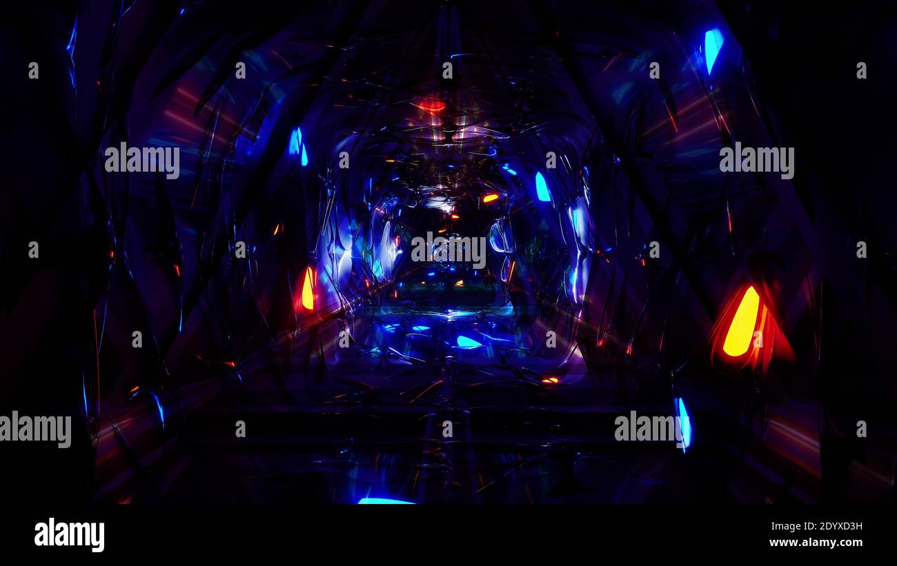 Dark fantasy dreaming or vision light effect 3d illustration background ...