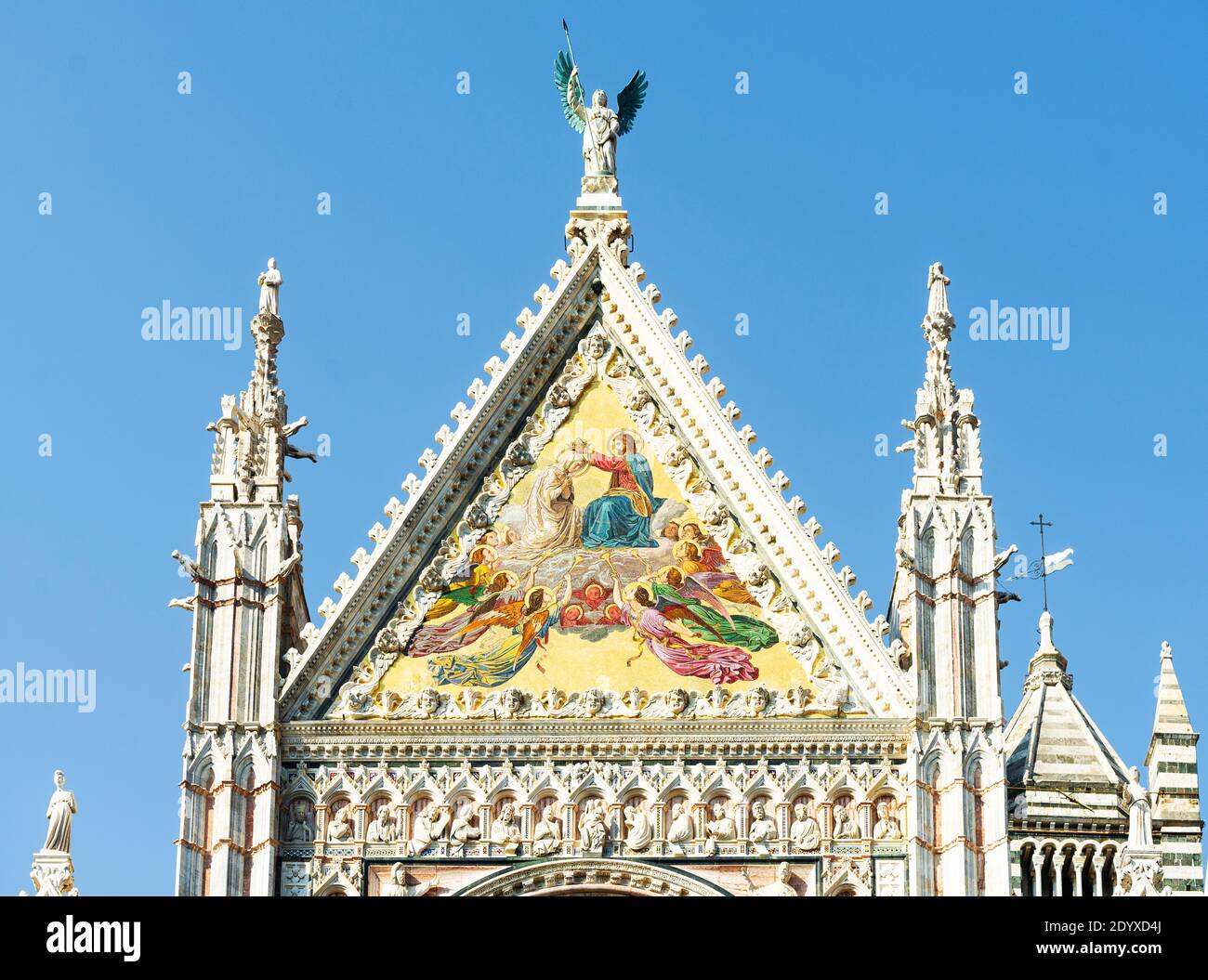 Main portal of the Gothic Cathedral of Siena richly decorated with ...