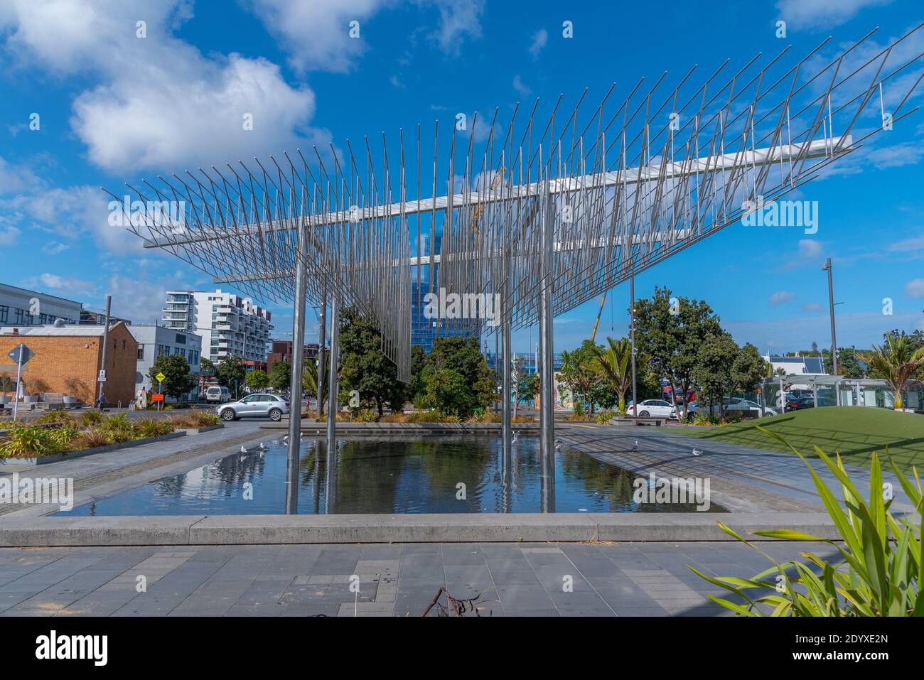 Wind tree installation at Wynyard quarter in Auckland, New Zealand ...