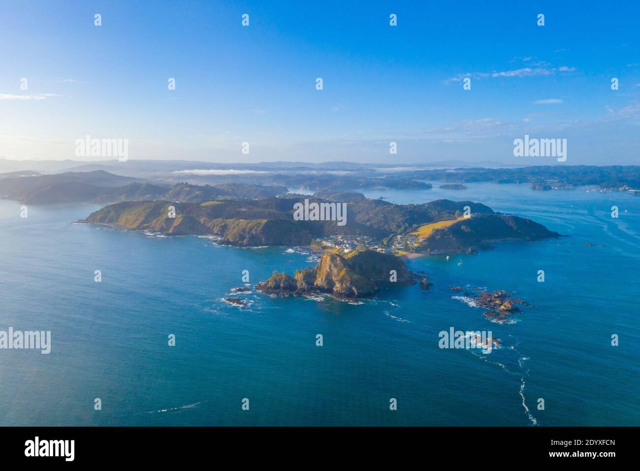 Aerial view of Tapeka point near Russell, New Zealand Stock Photo - Alamy