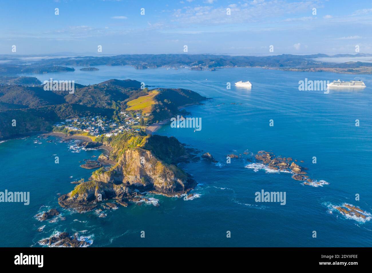 Aerial view of Tapeka point near Russell, New Zealand Stock Photo - Alamy