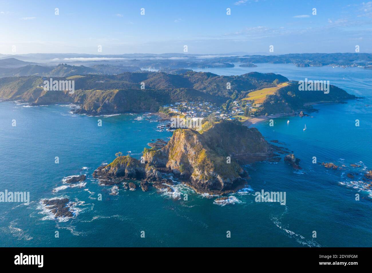 Aerial view of Tapeka point near Russell, New Zealand Stock Photo - Alamy