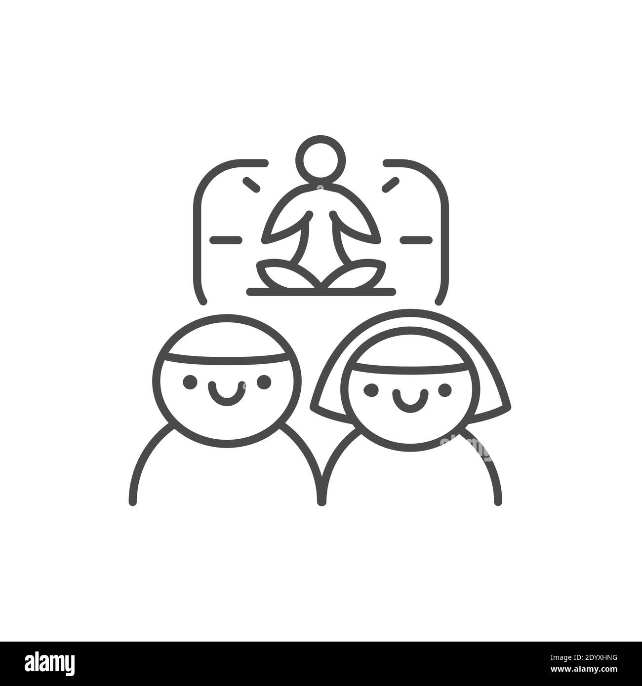 Mindfulness learning color line icon. Pictogram for web page, mobile ...