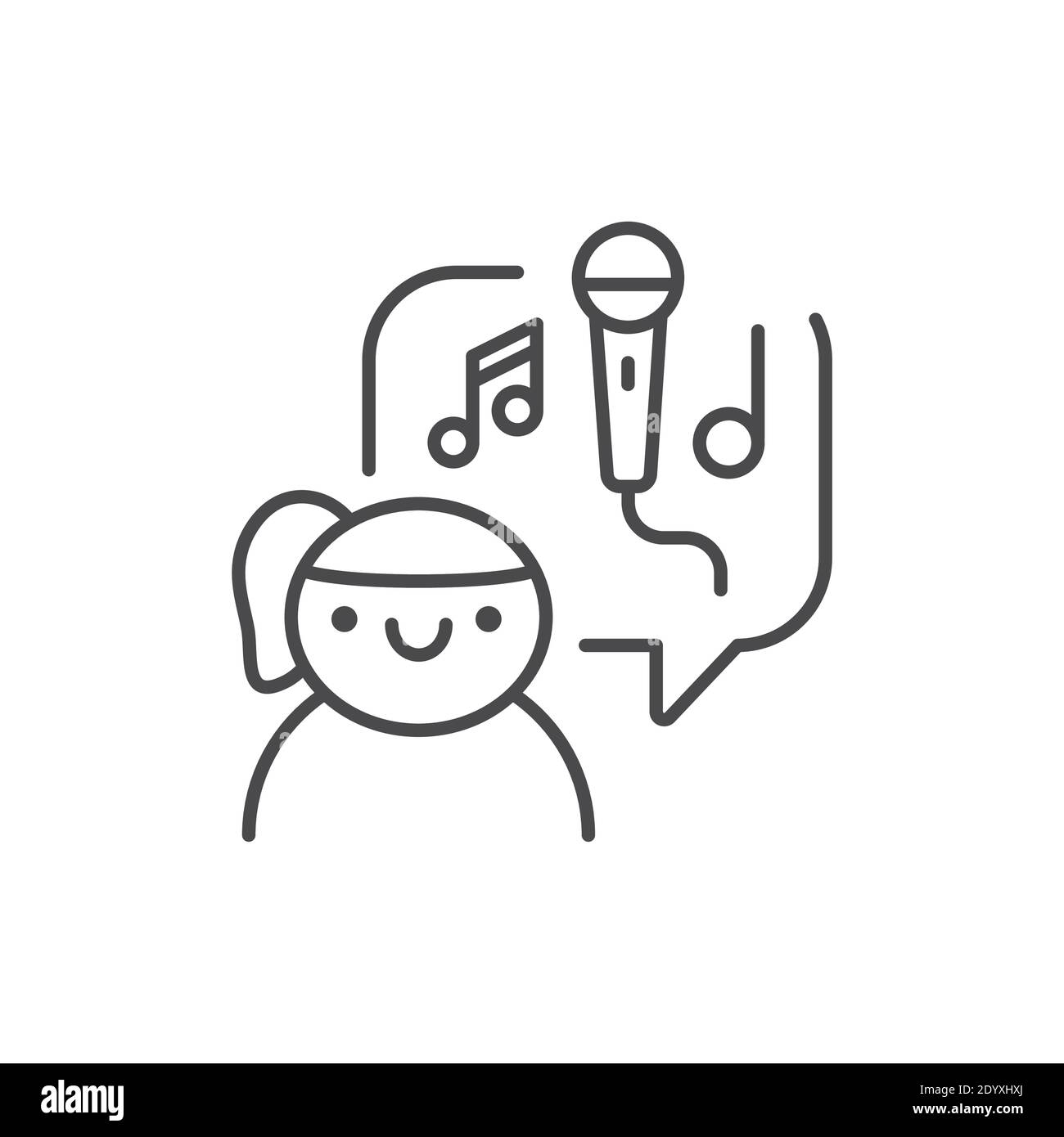 Singing school color line icon. Pictogram for web page, mobile app ...