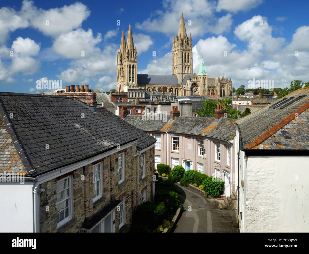 Walsingham Place and the cathedral, Truro, Cornwall Stock Photo - Alamy