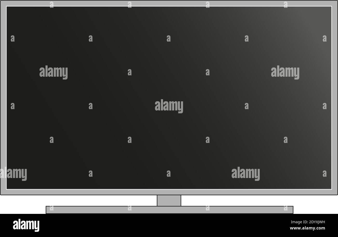 LCD, LED TV vector. Modern TV with black screen Stock Vector Image ...