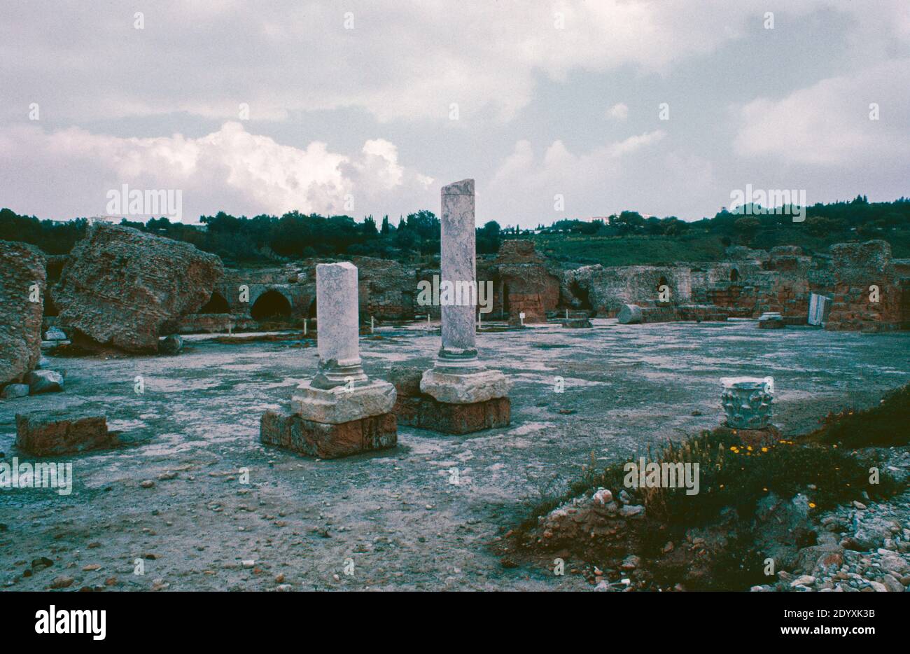 Archaeological Site in Carthage. ruins of the capital city of the ...