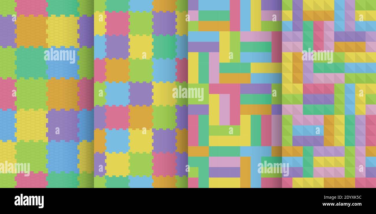 colorful kids floor cover seamless patterns set Stock Vector Image ...