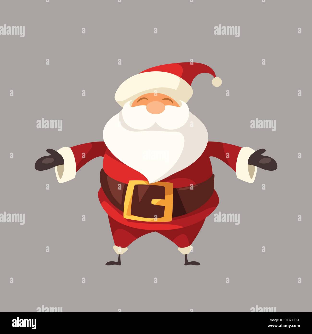 cartoon funny smiling santa claus front view Stock Vector Image & Art ...