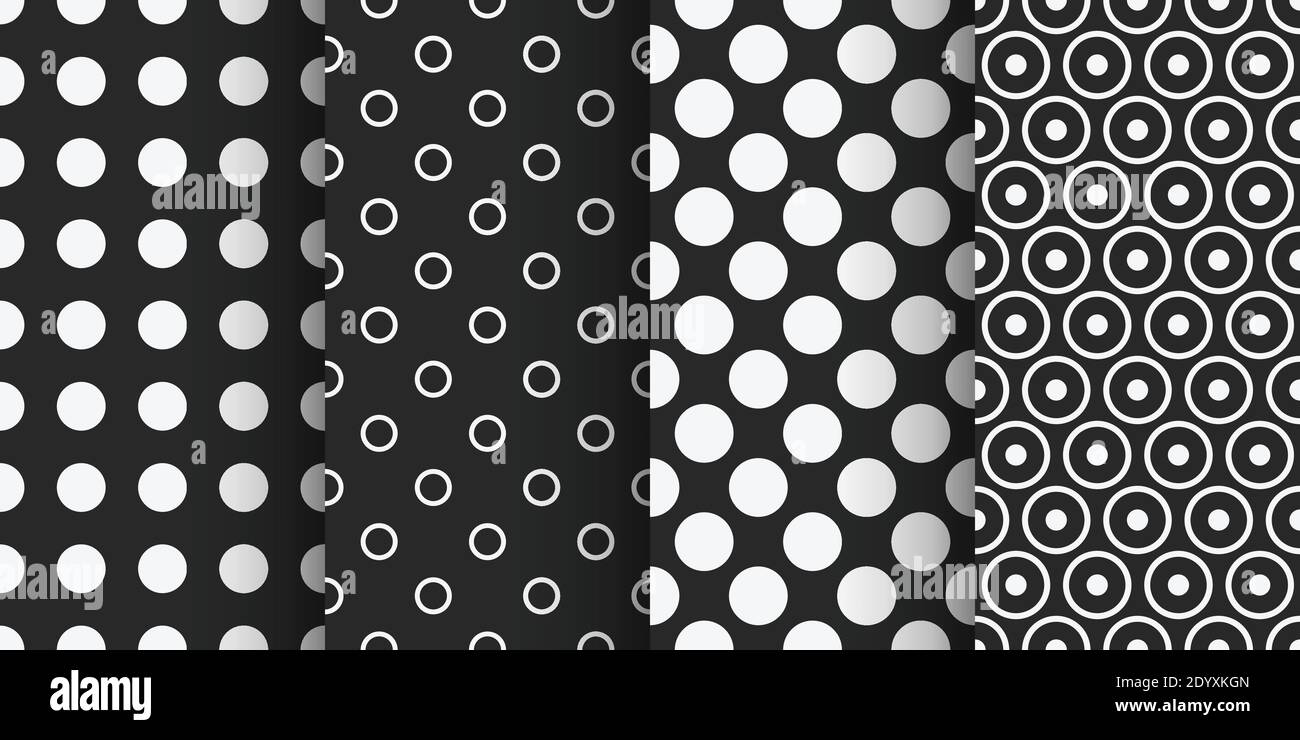 Seamless patterns in set Black and White Stock Photos & Images - Alamy