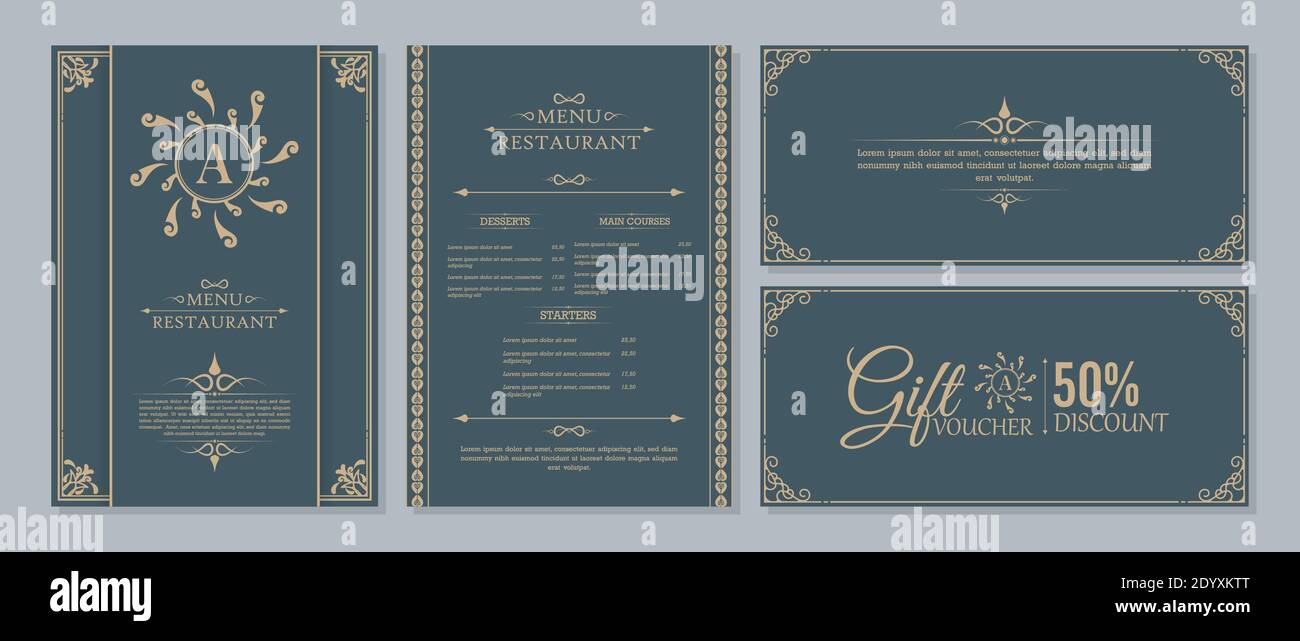 Menu Layout with Ornamental Elements Stock Vector Image & Art - Alamy