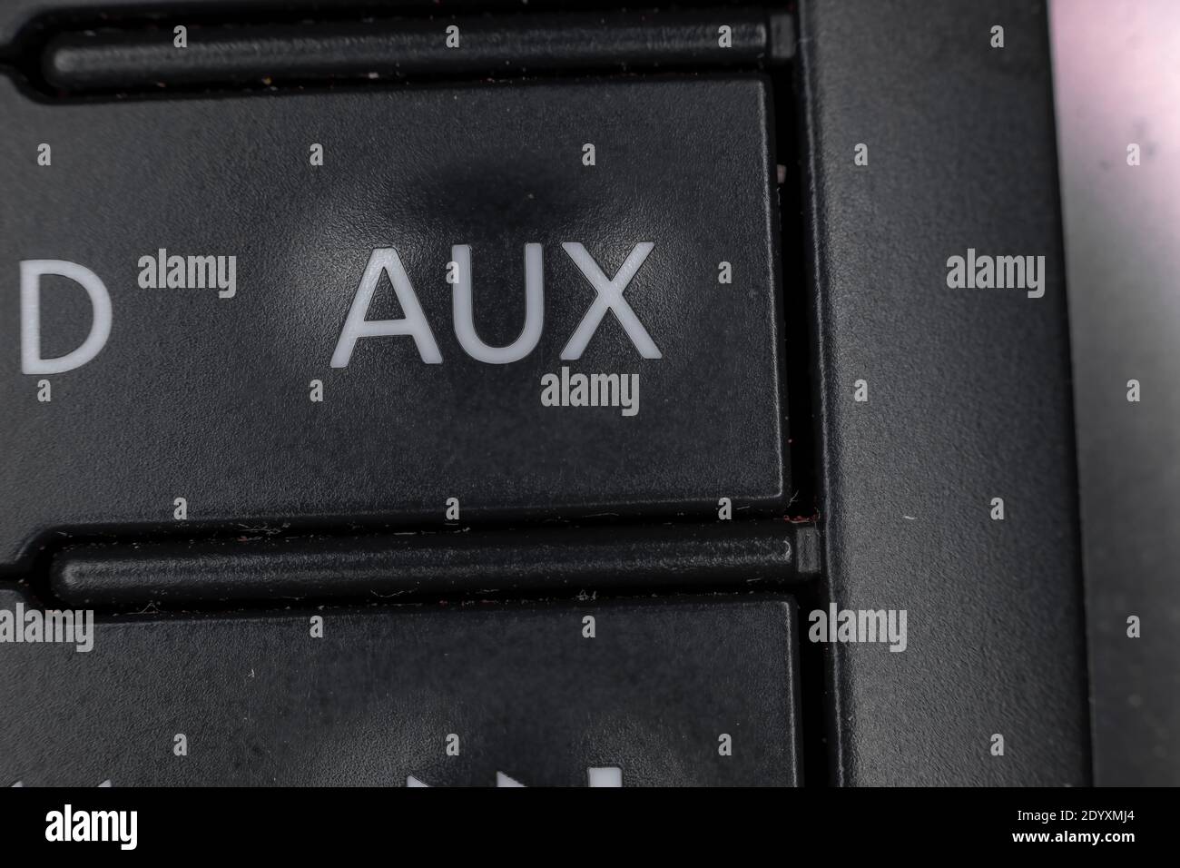 aux sound button on a car dashboard Stock Photo - Alamy
