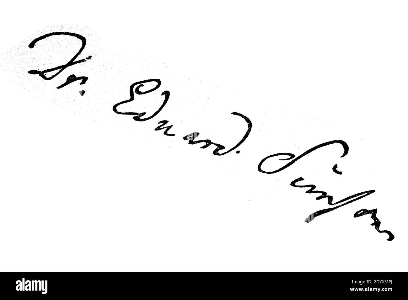Signature, handwriting of President Simson / Unterschrift, Handschrift ...