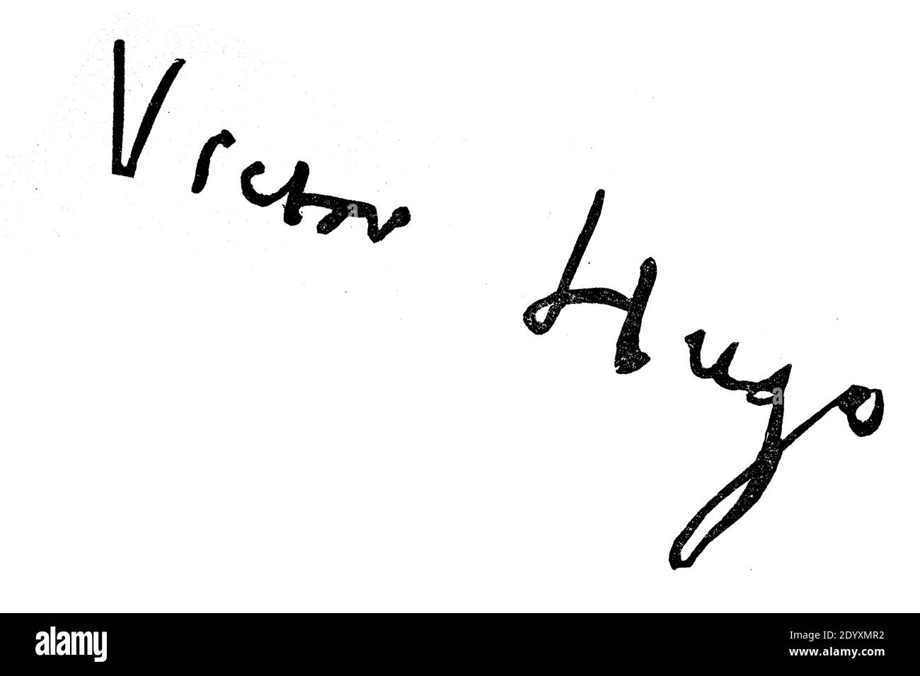 Signature, handwriting of Victor Hugo / Unterschrift, Handschrift von ...