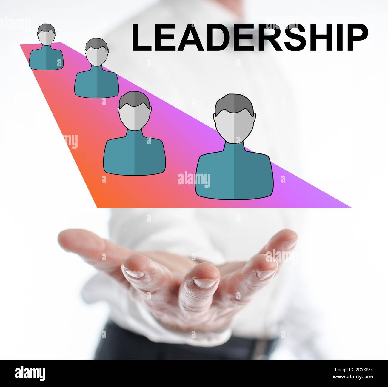 Leadership concept levitating above a hand of a man Stock Photo - Alamy