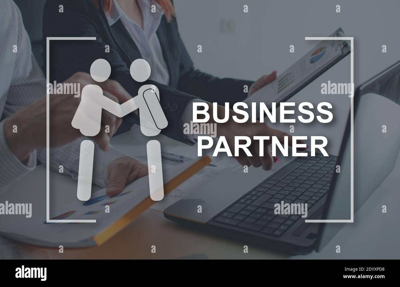 Business partner concept illustrated by a picture on background Stock ...