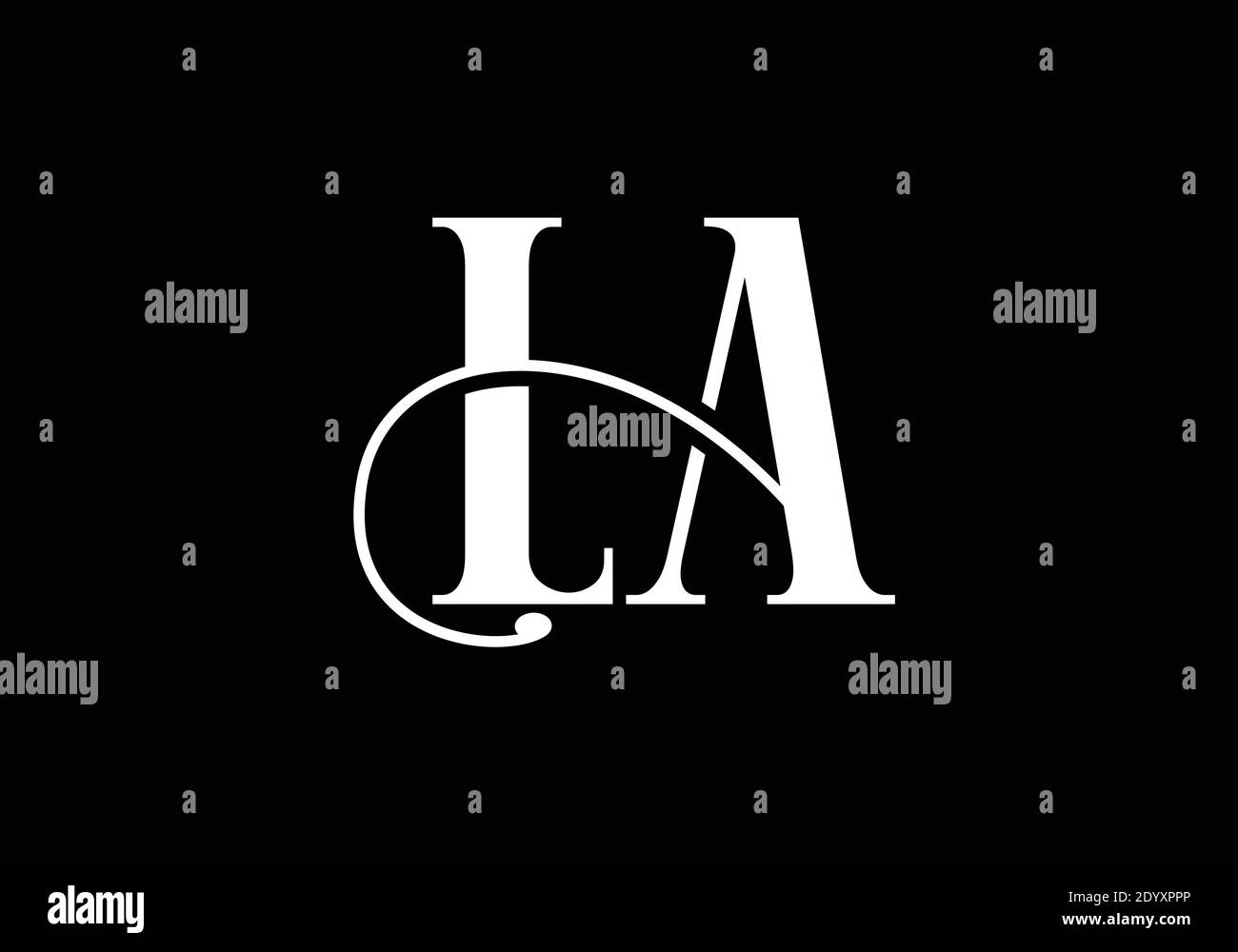 Initial Monogram Letter L A Logo Design Vector Template. L A Letter ...