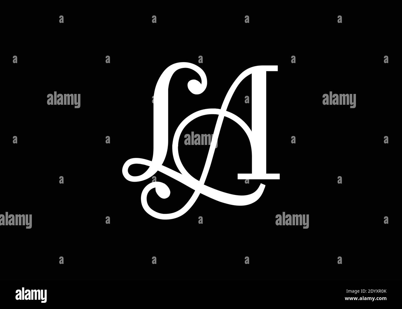 Initial Monogram Letter L A Logo Design Vector Template. L A Letter ...