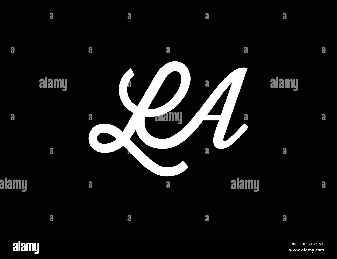 Initial Monogram Letter L A Logo Design Vector Template. L A Letter ...