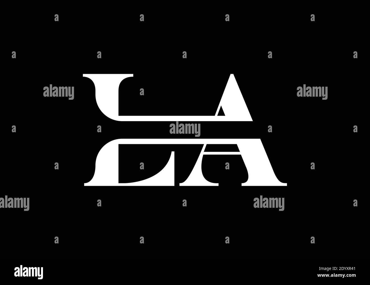Initial Monogram Letter L A Logo Design Vector Template. L A Letter ...