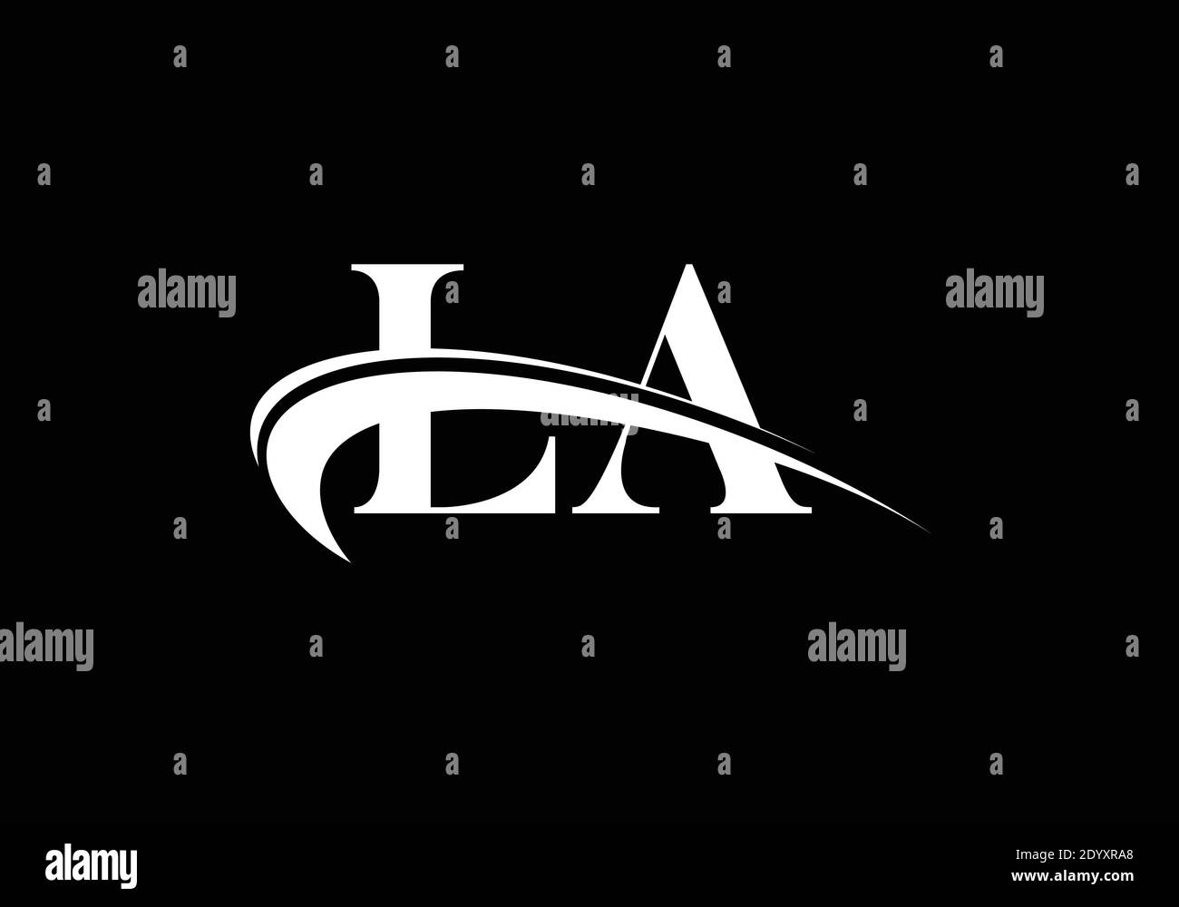 Initial Monogram Letter L A Logo Design Vector Template. L A Letter ...