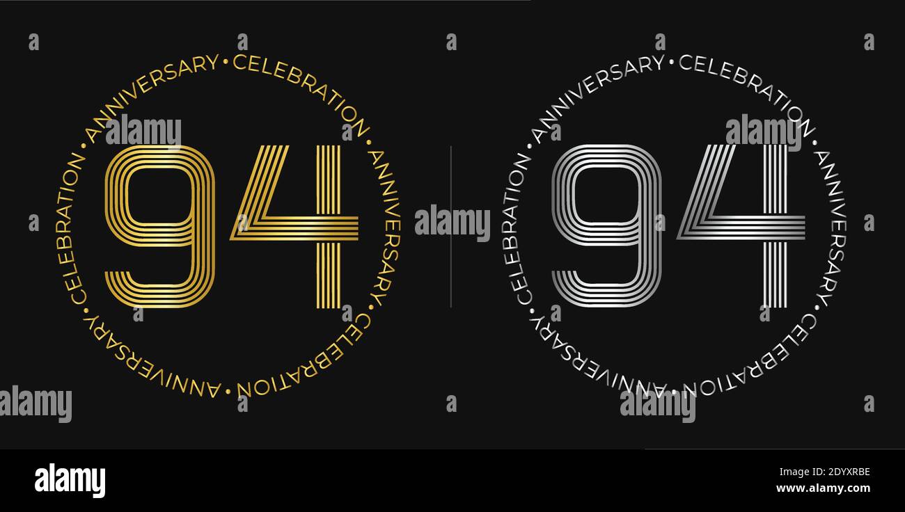 94th birthday. Ninety-four years anniversary celebration banner in ...