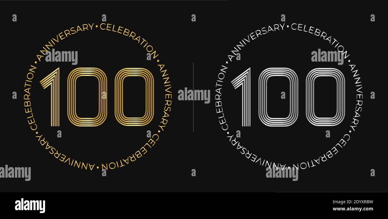 100th birthday. One hundred years anniversary celebration banner in ...