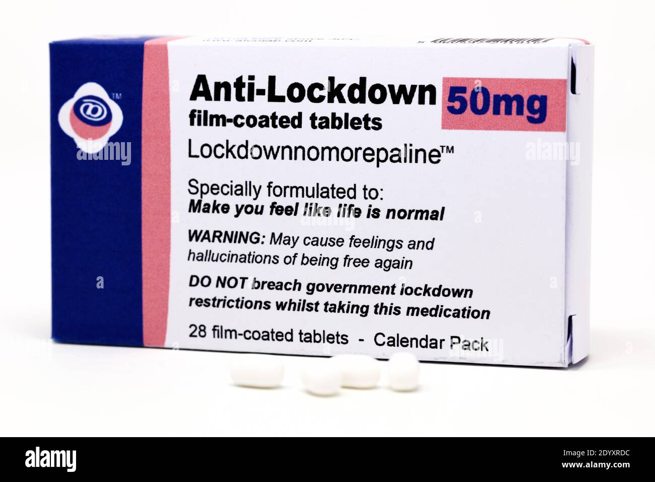 Lockdown Joke Pill Box Prank Stock Photo - Alamy