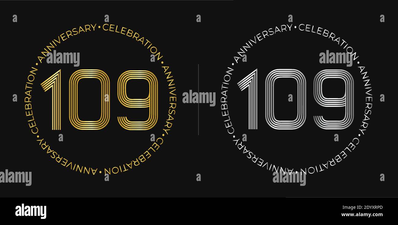 109th birthday. One hundred and nine years anniversary celebration ...